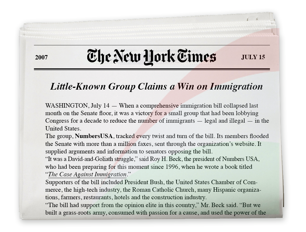 History of NumbersUSA - NumbersUSA